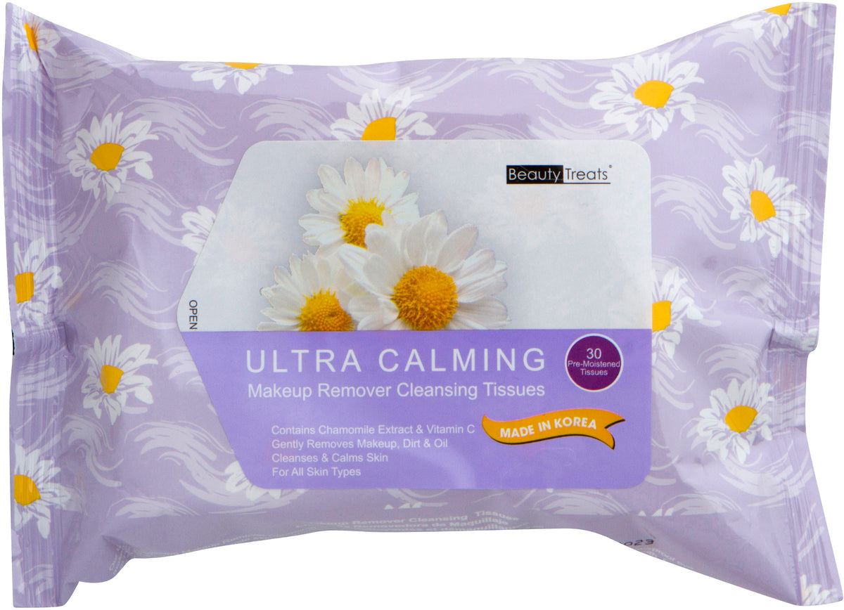 ULTRA CALMING MAKEUP REMOVER CLEANSING TISSUES – www.beauty-treats.com